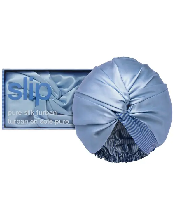 Slip Pure Silk Turban - Cornflower