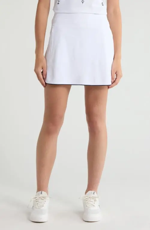 G/fore Mid-rise Tulip Hem Golf Skort - Snow/twili