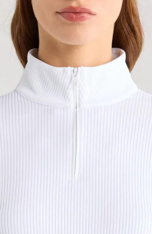 G/fore Rib Knit Quarter Zip Golf Top - Snow