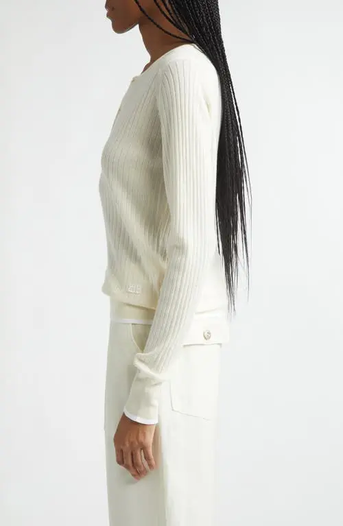 WALES BONNER Nile Merino Wool & Cotton Rib Henley Sweater - Ivory