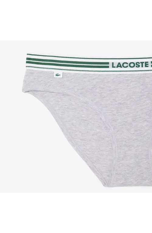 Lacoste Stretch Cotton Bikini Briefs - Silver Chine