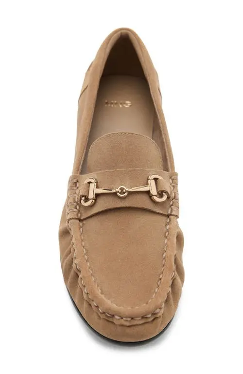 Mango Suede Bit Loafer - Medium Brown