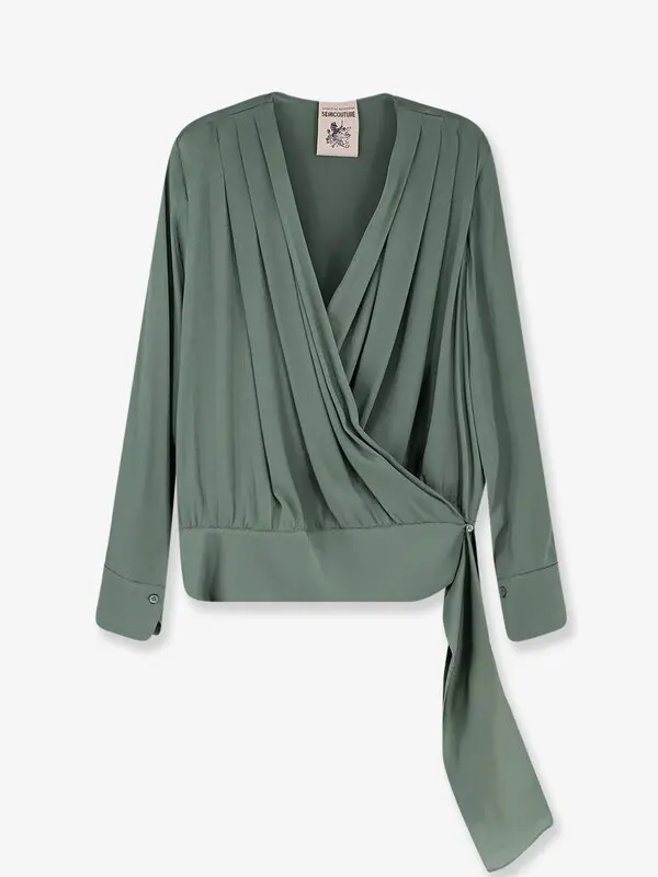 SEMICOUTURE Satin Shirt - Green