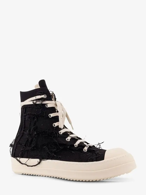 Rick Owens Destroyed Effect Denim Sneakers