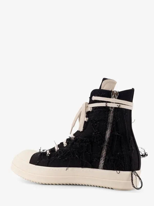 Rick Owens Destroyed Effect Denim Sneakers