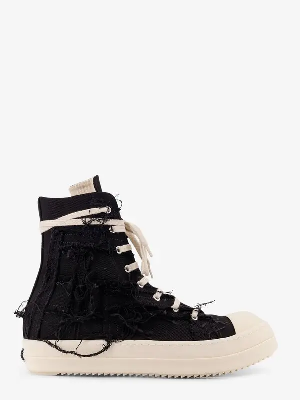 Rick Owens Destroyed Effect Sneakers - Black
