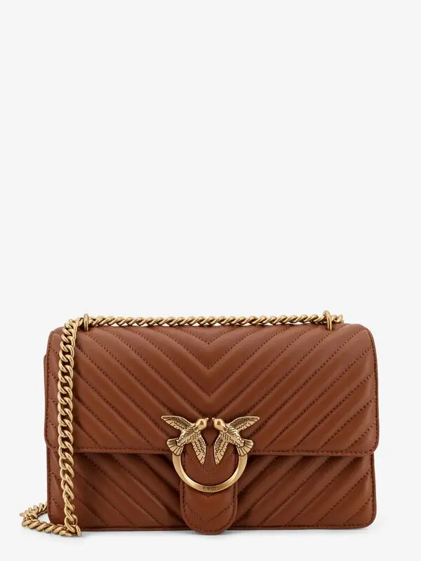Pinko Love Bag One Quilted Leather Shoulder Bag - Brown