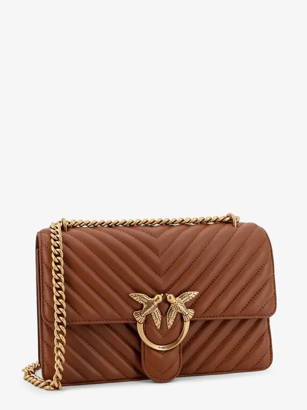 Pinko Love Bag One Quilted Leather Shoulder Bag - Brown