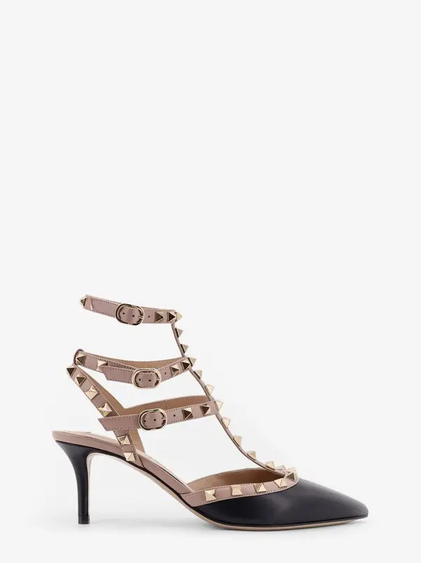 Valentino Garavani Rockstud Leather Slingback Decollete - Black