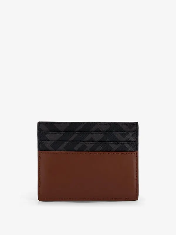 Fendi Leather And Ff Fabric Card Holder