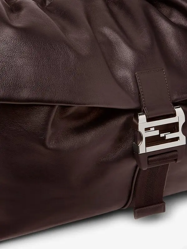 Fendi Flux Maxi Leather Messenger Bag - Brown