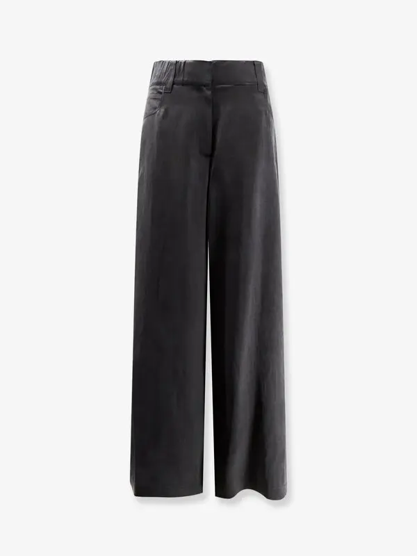 ALYSI Lyocell And Cotton Wide Leg Trousers