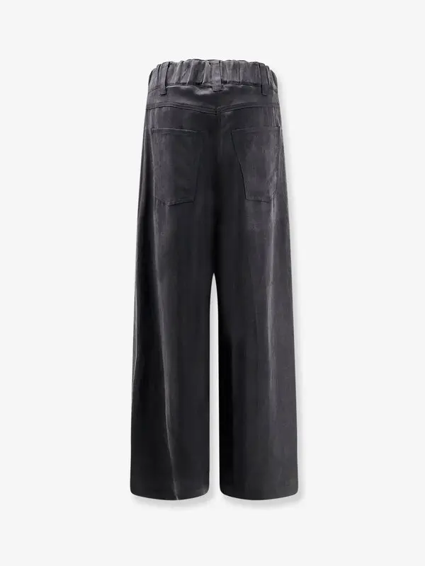 ALYSI Lyocell And Cotton Wide Leg Trousers