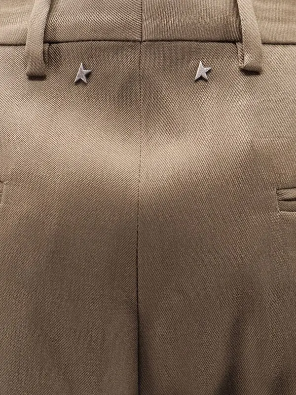 GOLDEN GOOSE Virgin Wool Tailored Shorts - Green