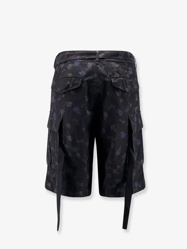 Sacai Printed Cotton Cargo Shorts - Black