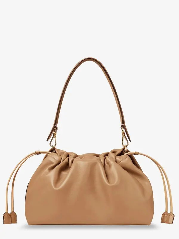 Fendi Mamma Baguette Large Leather Shoulder Bag - Beige