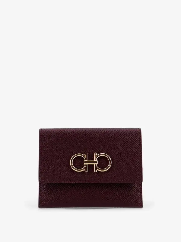 FERRAGAMO Leather Card Holder - Purple