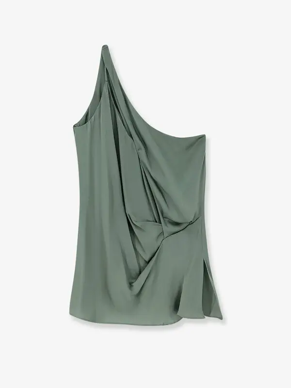 SEMICOUTURE Satin One-shoulder Top
