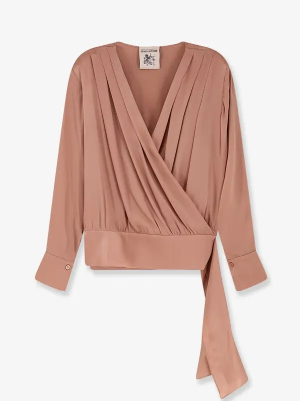 SEMICOUTURE Satin Shirt - Pink