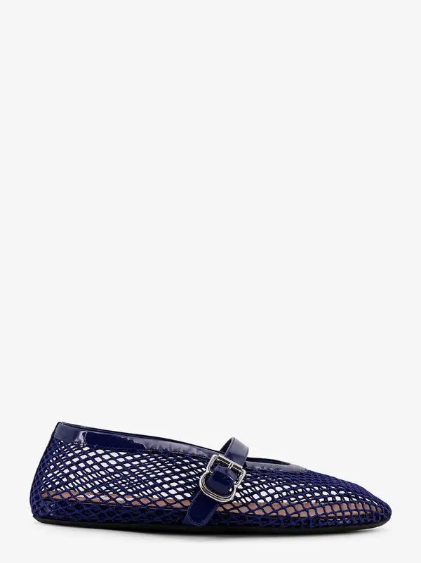 Alaïa Mesh Ballerina Flats With Patent Leather Profile - Blue