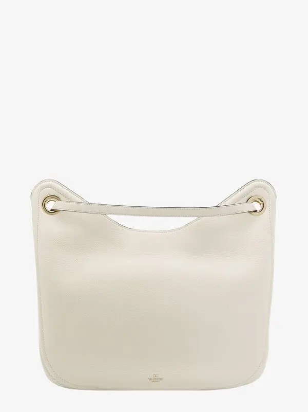 Valentino Garavani Vlogo Signature Chain Leather Shoulder Bag - White