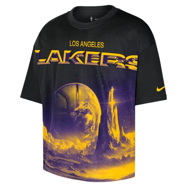 Nike Los Angeles Lakers Courtside Nba Boxy T-shirt - Black