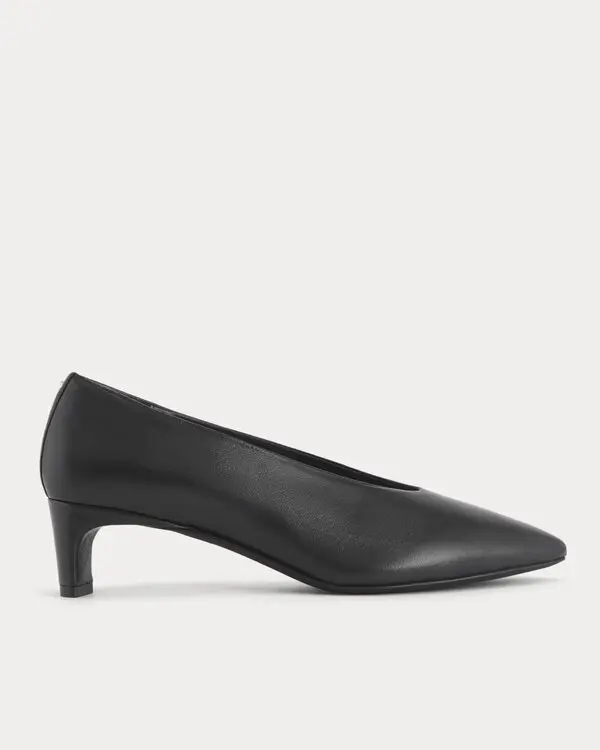Everlane Made In Italy Almond-toe Pump - Black Leather
