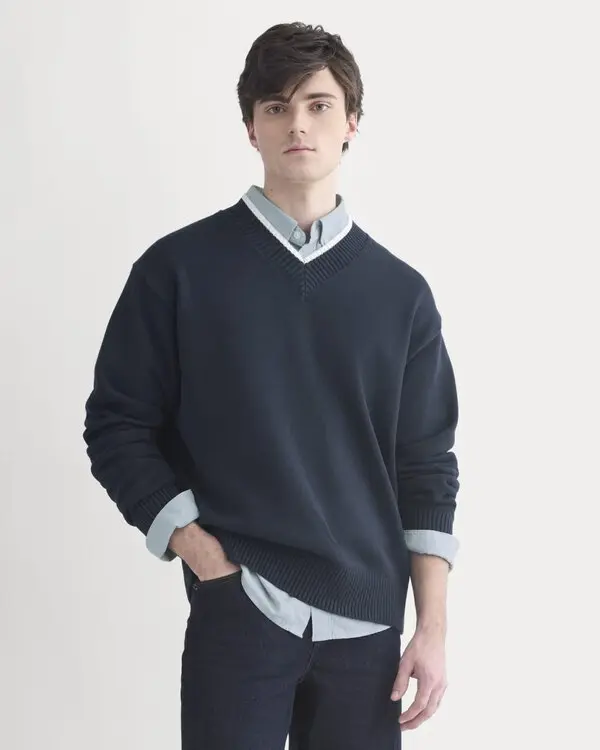 Everlane Relaxed V-neck Everyday Cotton Sweater