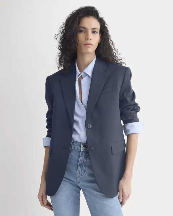 Everlane Tailored Drape Blazer - Navy