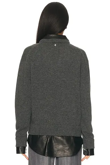 Acne Studios Krispo Sweater With Layered Leather Detail
