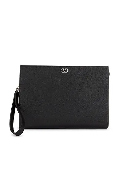 Valentino Garavani V Logo Signature Pouch - Nero