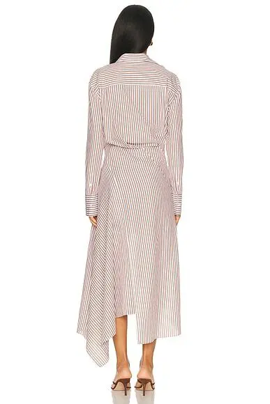 Monse Striped Draped Midi Dress