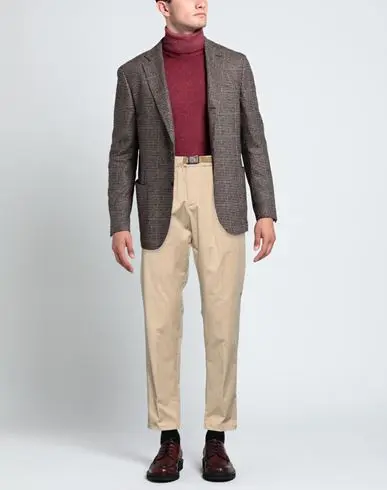 WHITE SAND Straight Leg Cotton-blend Trousers - Beige