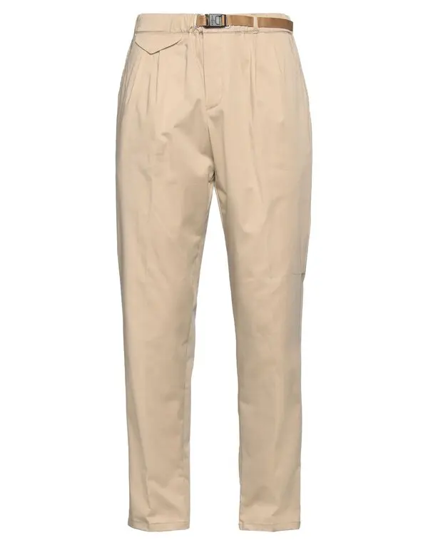 WHITE SAND Straight Leg Cotton-blend Trousers - Beige