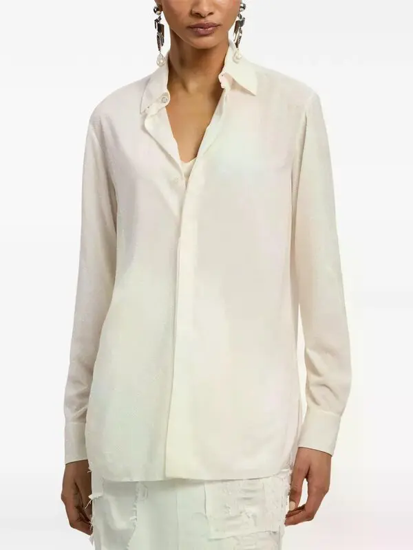 Ralph Lauren Adrien Embellished Silk Shirt