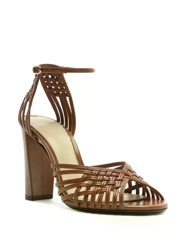 ALEXANDRE BIRMAN Lilian Woven Heeled Sandals - Brown