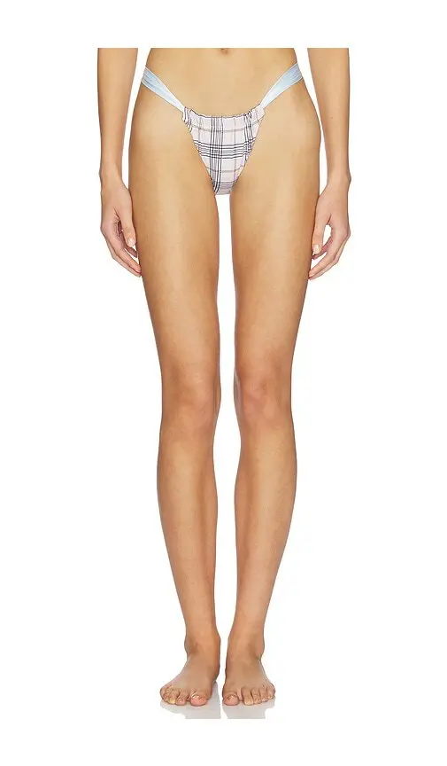 Lioness Paradiso Bikini Bottom - Beige Plaid