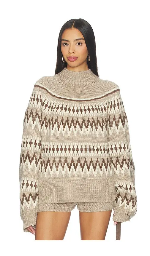 SEROYA Tirza Sweater - Driftwood Fairisle