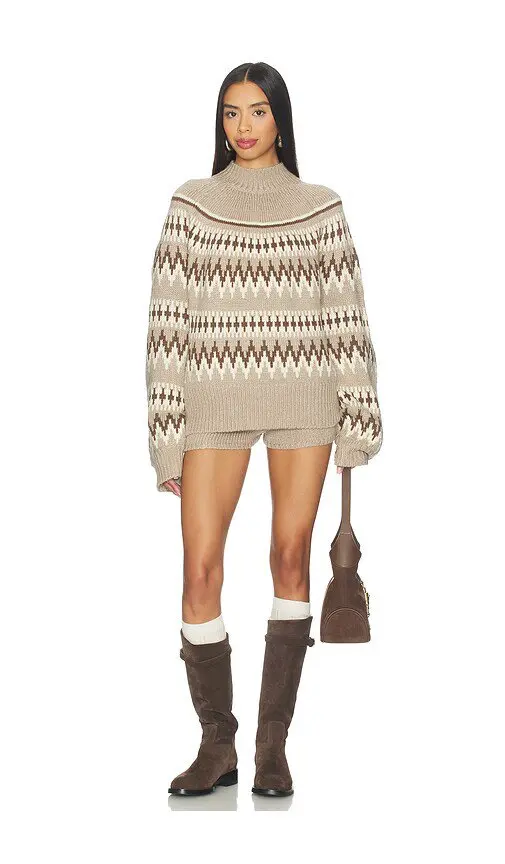 SEROYA Tirza Sweater - Driftwood Fairisle