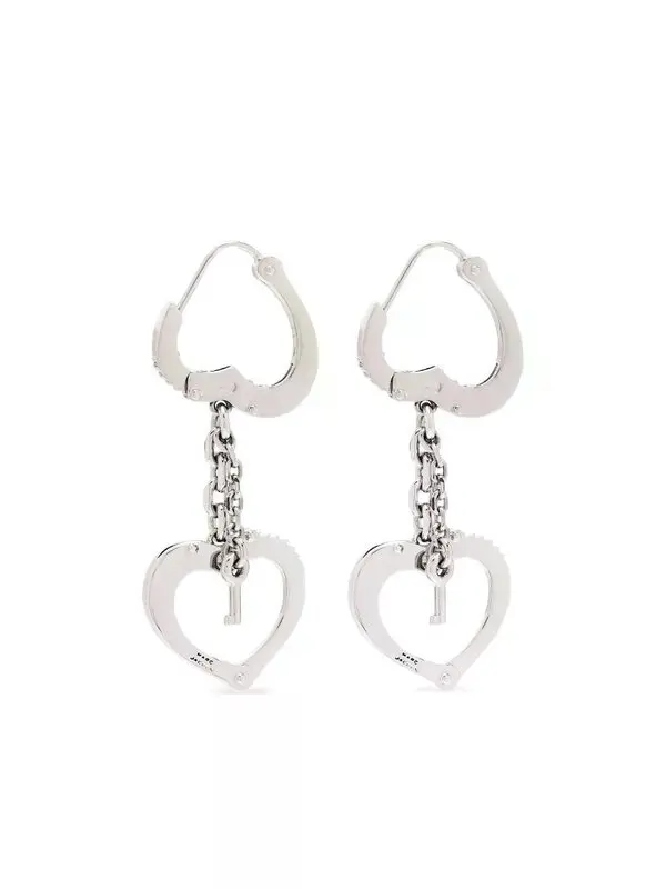 Marc Jacobs Heart Handcuff Earrings - Silver