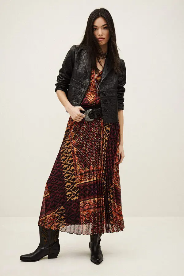 Ba&sh Olgia Patterned Midi Skirt