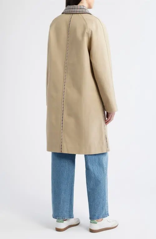 Bernardo Long Check Collar Raincoat
