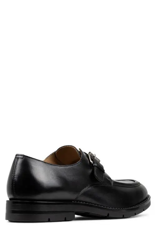 DONALD PLINER Calan Leather Monk Strap Shoe - Black