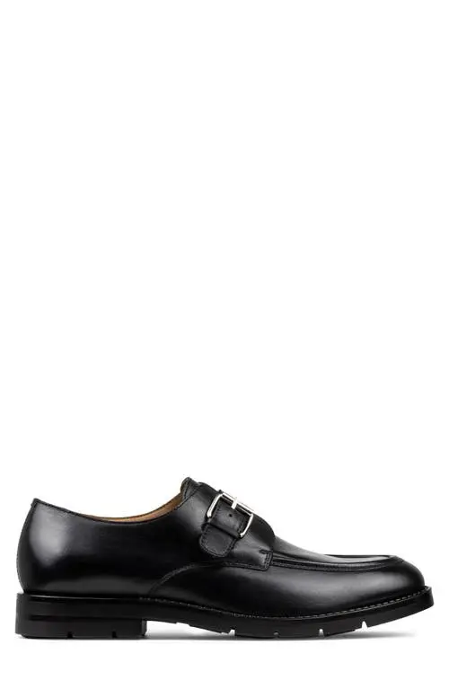 DONALD PLINER Calan Leather Monk Strap Shoe - Black