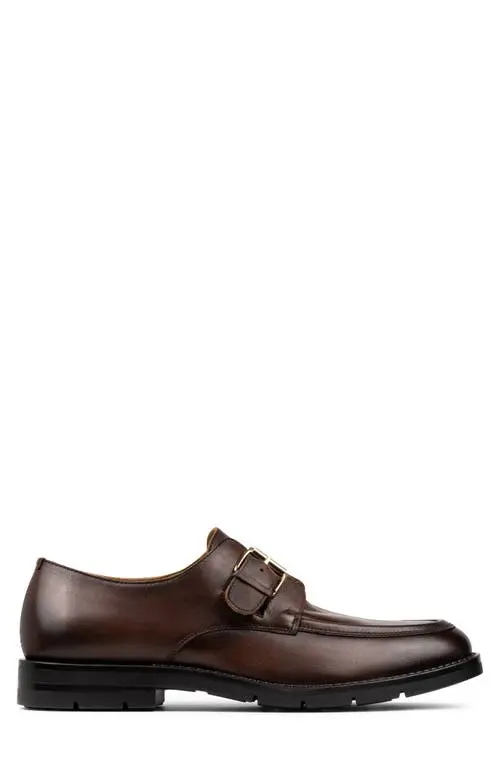 DONALD PLINER Calan Leather Monk Strap Shoe - Cognac