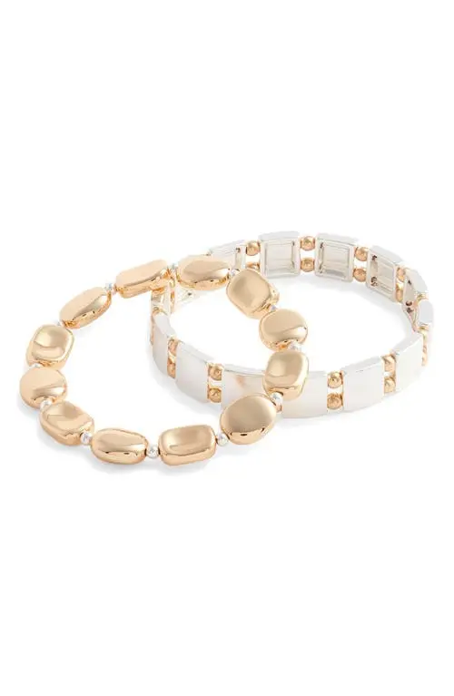 Nordstrom Two-tone Beaded Stretch Bracelets Set - Goldilver