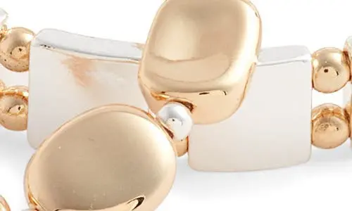 Nordstrom Two-tone Beaded Stretch Bracelets Set