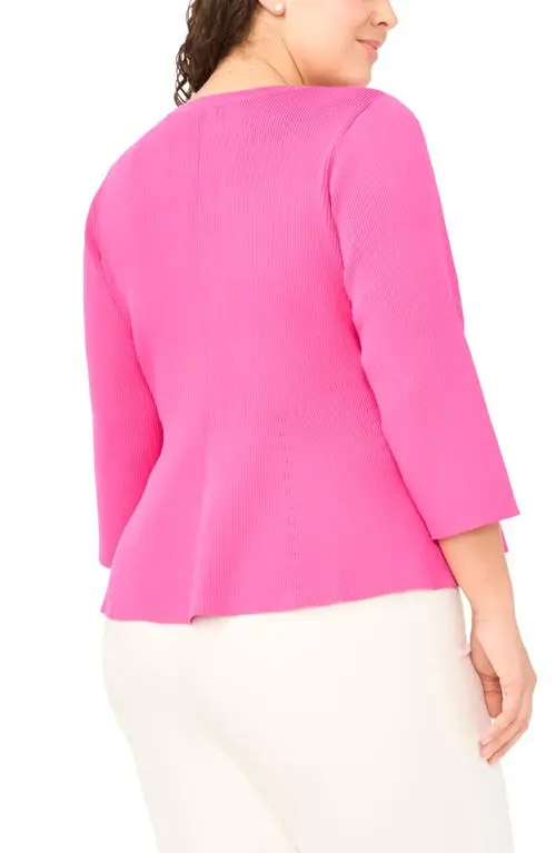 Halogen Rib Peplum Sweater - Rose Violet