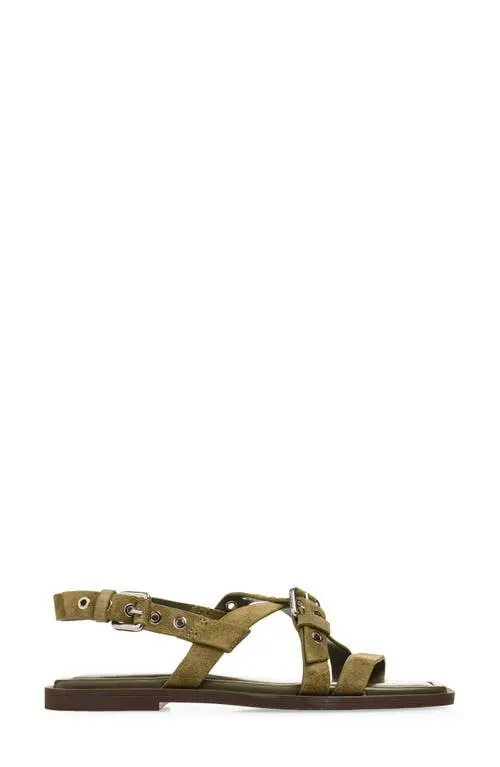 Rag & Bone Harlow Strappy Sandals - Olive Suede