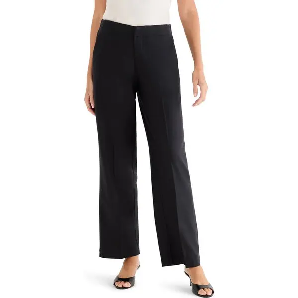 NIC+ZOE Lenox Linen Blend Pants - Black Onyx